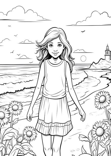 Página Para Colorear De Verano Página De Colorear De Esquema De Verano