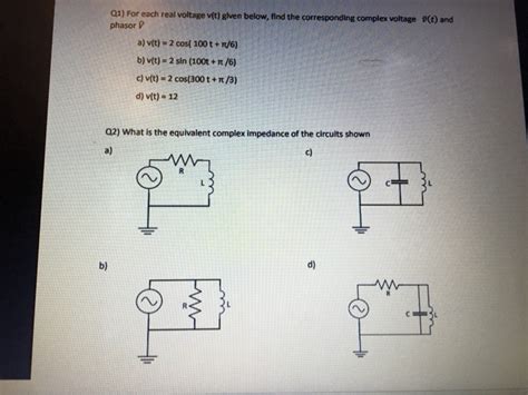 Solved T And 01 For Each Real Voltage Vt Given Below
