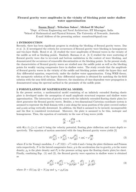 Pdf Flexural Gravity Wave Amplitudes In The Vicinity Of Blocking