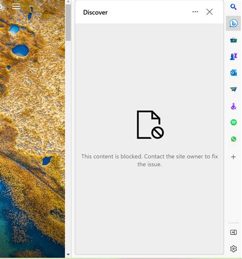 The Edge Discover Panel Is Showing Content Is Blocked In Every Site Is There Any Fix I Tried