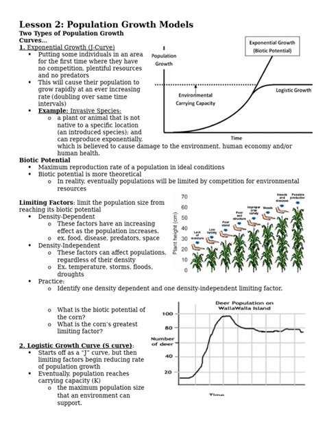 Apes Unit 3 Class 2 Population Growth Models Guided Notes No