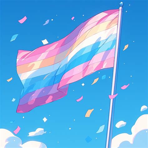 Desfile do Orgulho LGBTQ Bandeiras Transgênero vetor Premium