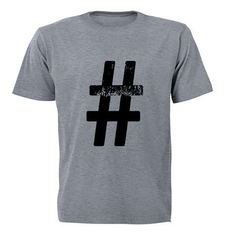 Hashtag Adults T Shirt S Grey Long Za T Shirt