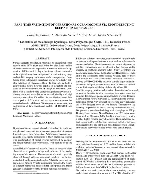 Pdf Real Time Validation Of Operational Ocean Models Via Eddy Detecting Deep Neural Networks