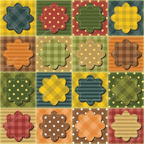 Patchwork Background With Flowers — Stock Vector © Kle555 27053061