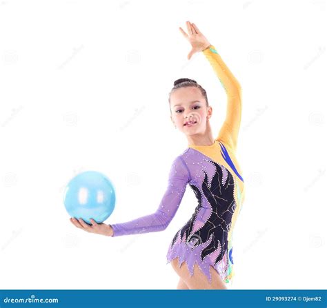 Bella Ginnasta Flessibile Della Ragazza Fotografia Stock Immagine Di