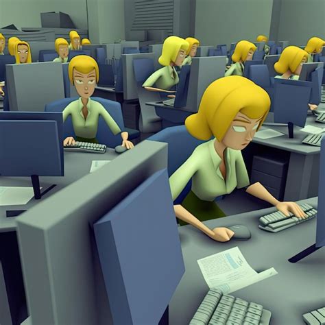 Premium Ai Image Woman Working At The Computer In The Office 3d Illustration