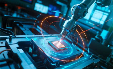 Advanced Robotic Arm Performing Precision Manufacturing In High Tech