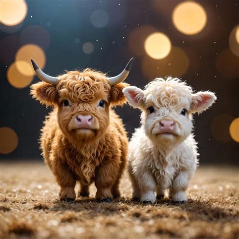 Ultra Miniature Highland Cow Couple Rnightcafe