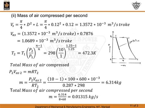 Numericals on Raciprocating air compressor.ppt | Physics | Science