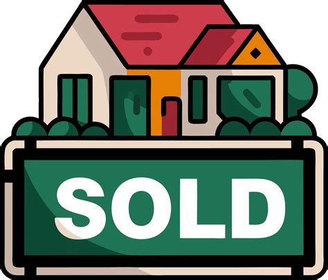 Illustration Of House With Sold Sign Real Estate Concept 54064215