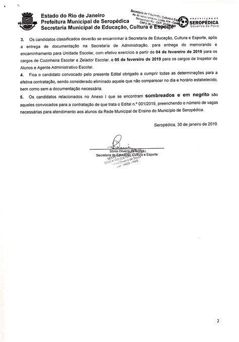 Edital De Homologação 052019 Resultado Final Processo Seletivo