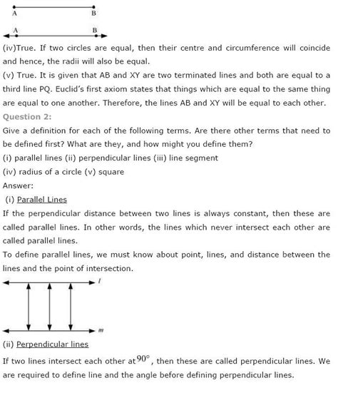 NCERT Solutions Class 9 Maths Ch 5 Introduction To Euclids Geometry