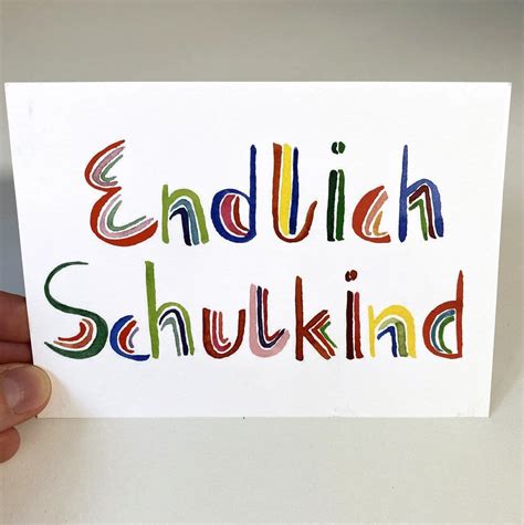 Grußkarte Endlich Schulkind Postkarte The Family Circle