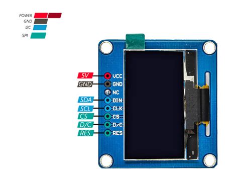 13″ Inch Spi Oled Lcd Module 6pinwith Gnd Vcc White Sh1106 Chip