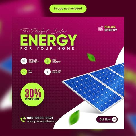 Premium PSD Free Energy Solar Panel Social Media Post Template