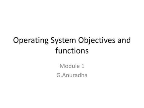 Introduction To Operating Systems Pdf