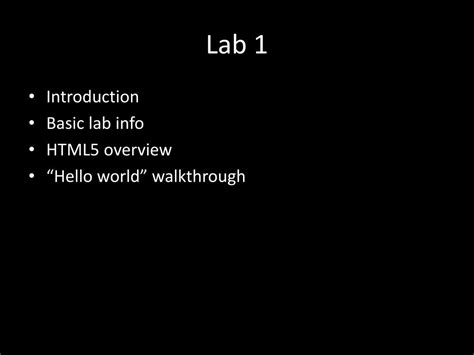 Ppt Lab 1 Introduction Powerpoint Presentation Free Download Id