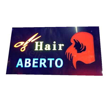 Painel Led Letreiro Luminoso Placa Aviso Hair Aberto Shopee Brasil