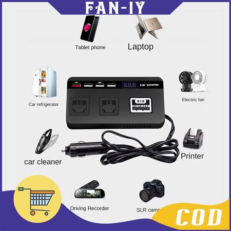 Jual W Power Inverter Mobil V V Modul Inverter Dc Ke Ac Usb Port Dengan Tampilan