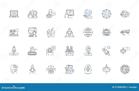 Neurology And Artificial Intelligence Symbol On White Background Tech Science Linear Pictogram