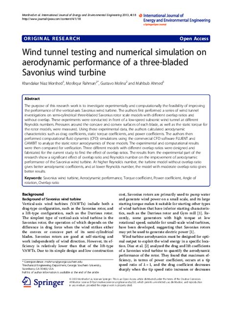 Pdf Wind Tunnel Testing And Numerical Simulation On Aerodynamic