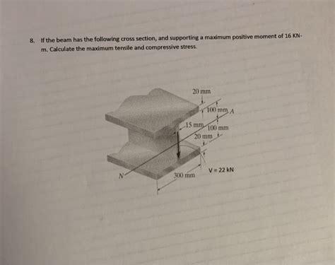 Solved 8 If The Beam Has The Following Cross Section And
