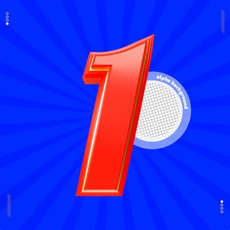 Premium Psd 3d Render Number 1 Font Red