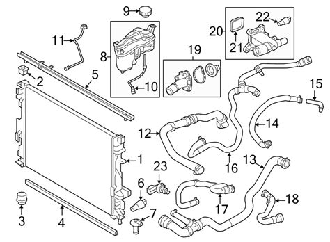2012 Land Rover Range Rover Evoque Radiator Coolant Hose Upper Lower