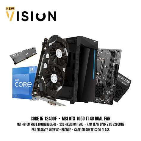 Intel Core I5 12400f Msi Gtx 1050 Ti 4g Dual Fan Msi H610m Pro E
