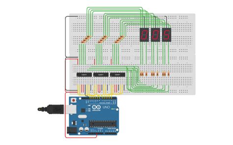 Circuit Design 3 Digit 7 Segment Display Tinkercad