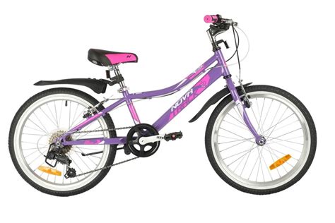 Детский велосипед NOVATRACK 20" ALICE 6.V фиолетовый, стальная рама, 6 ...
