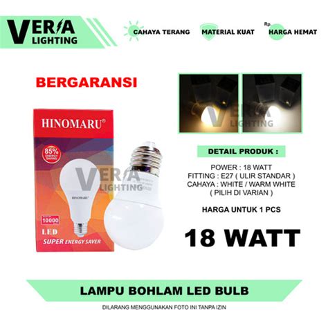 Jual Lampu Bohlam LED Watt W Kuning Warm White Putih SNI Garansi White Jakarta Barat