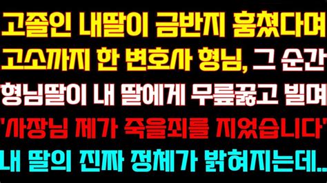 반전 신청사연 고졸인 내딸이 금반지 훔쳤다며 고소까지 한 변호사 형님 내딸의 진짜 정체가 밝혀지는데 실화사연 사연낭독 라디오드라마 신청사연 라디오 사이다썰 Youtube
