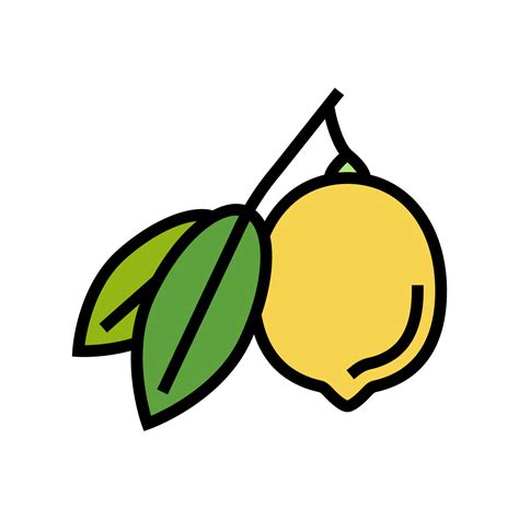 Lemons Citrus With Leaf Color Icon Vector Illustration 10188269 Vector