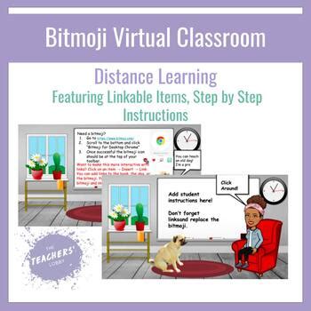 Bitmoji Virtual Classroom DISTANCE LEARNING By The Teachers Lobby