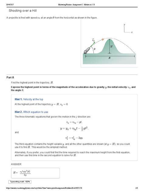 masteringphysics assignment 7 motion in 2 d pdf trigonometric