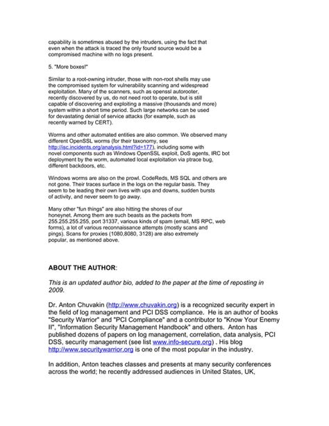 Days Of The Honeynet Attacks Tools Incidents Pdf