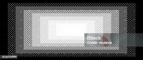 Pixelated Gradient Rectangle Frame Black Dithered Central Gradation