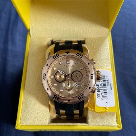 Invicta Accessories Invicta Mens Pro Diver Analog Display Swiss Quartz Black Watch