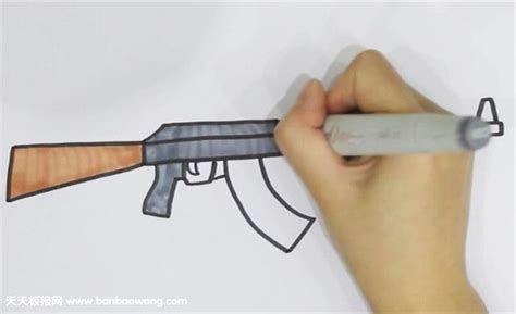 Ak74枪的简笔画 简笔画图片大全 蒲城教育文学网
