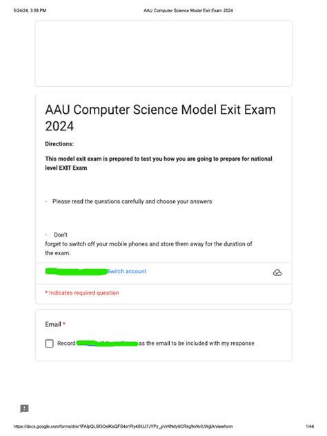 Aau Computer Science Model Exit Exam Pdf