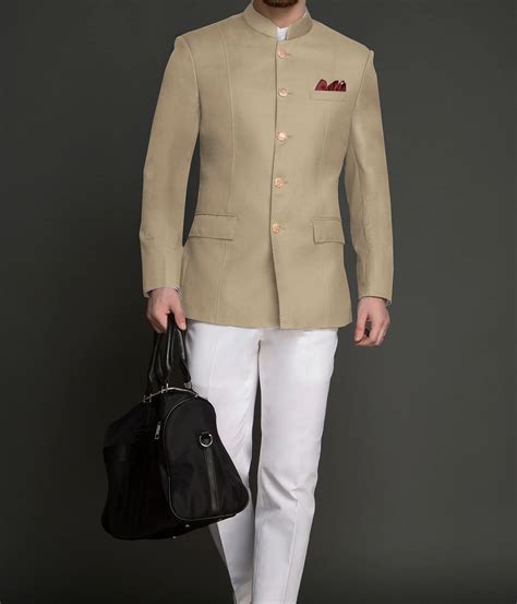 Camel Wool Custom Jodhpuri Suit Ai Perfect Fits