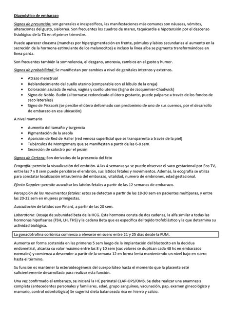 Diagnóstico De Embarazo Pdf El Embarazo Reproducción Humana