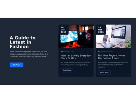Grid Blog With Image Box And A Dark Overlay In A Carousel Easyfrontend