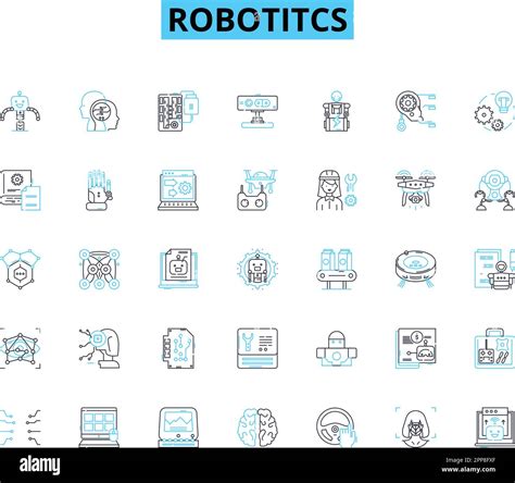 Robotitcs Linear Icons Set Automation Mechanization Artificial
