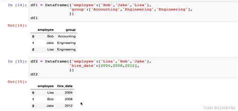 数据分析 Dataframe的级联and合并操作级联合并 Csdn博客