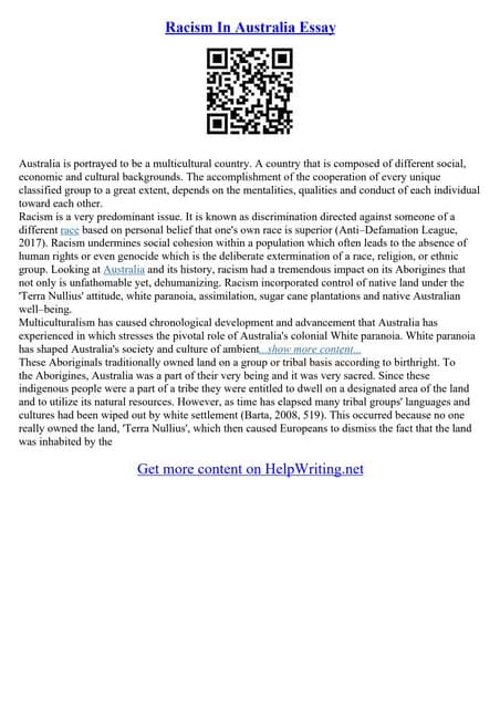 Racism Essay Pdf