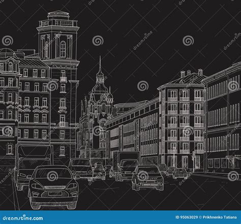 画城市街道 向量例证 插画 包括有 白垩 街道 向量 道路 背包 汽车 设计 房子 旅行 95063029