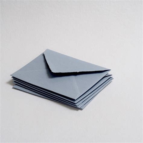 Dusty Blue C6 300 Gsm Deckle Edge Envelopes Indian Cotton Paper Co